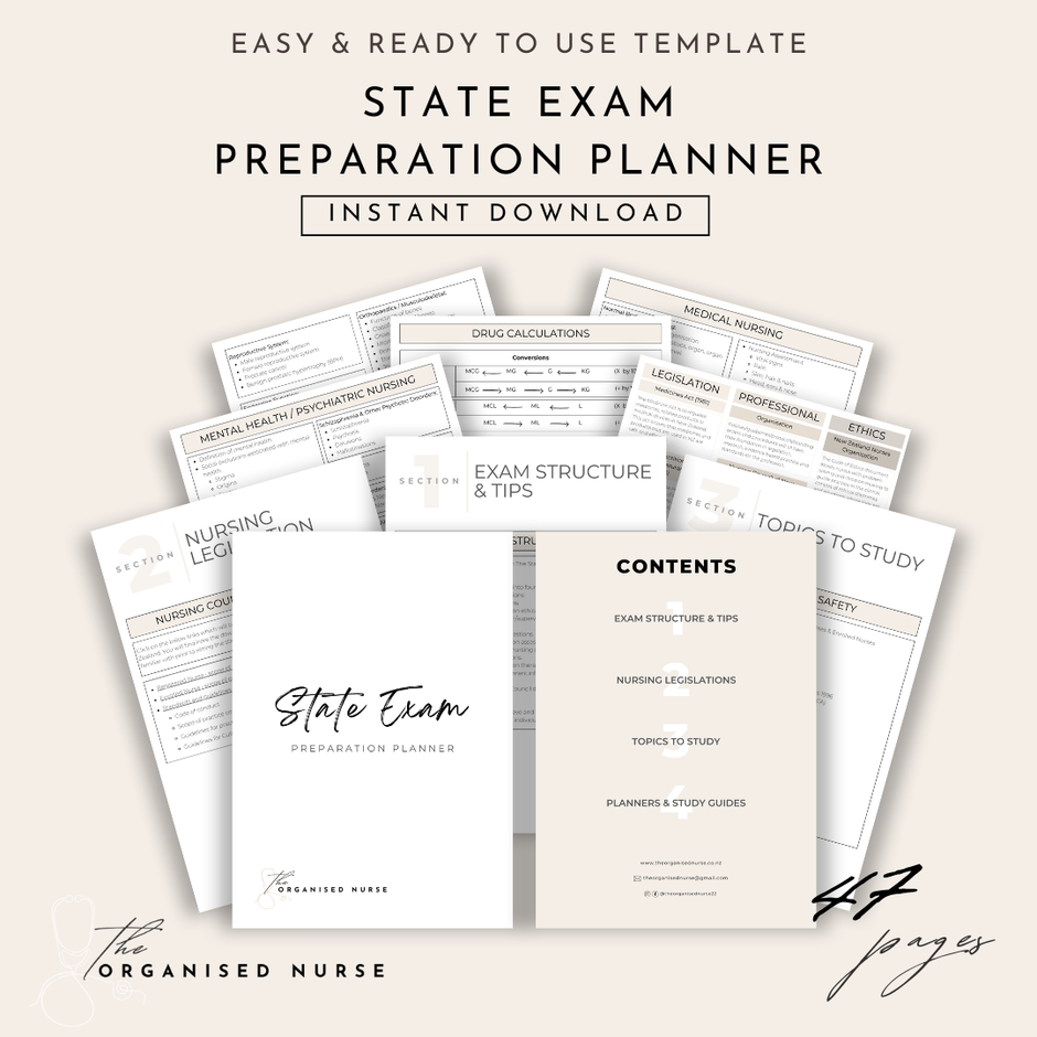 Planners & Study Guides – The Organised Nurse